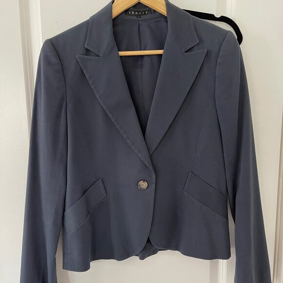 Theory | Jackets & Coats | Theory Navy Blazer Size 8 | Poshmark